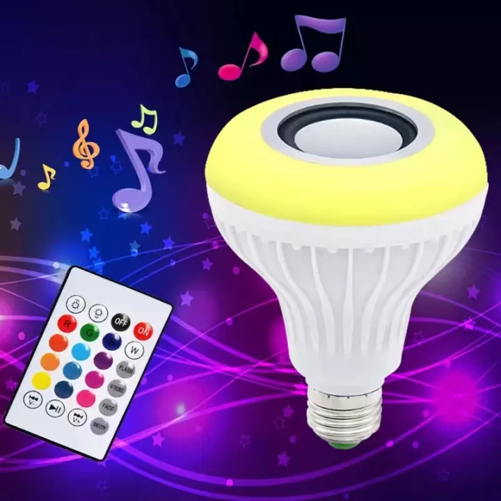 MH LED Bulb with Sound Lampada Bluetooth Light Bulb Speaker Music ...