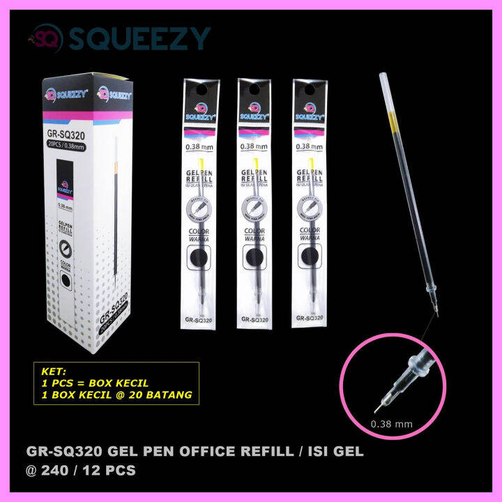 20 Pcs Refill Isi Pulpen Gel / Squeezy GR-SQ320 / 1 Pax | Lazada Indonesia