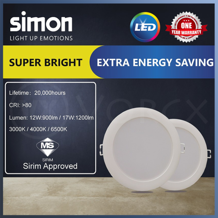 𝐒𝐢𝐫𝐢𝐦 𝐀𝐩𝐩𝐫𝐨𝐯𝐞𝐝 Simon Valor Model LED Downlight Round 17W 6 Inch 12W 4 ...