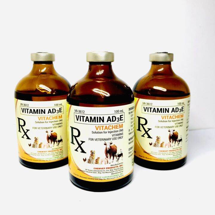 [CL REYES GRIVET] 3 BOTTLES VITACHEM 100ML / VITAMIN AD3E FOR ALL ...