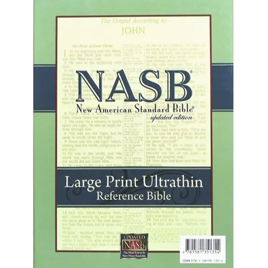 NASB Large Print Ultrathin Reference Bible updated edition Bonded ...