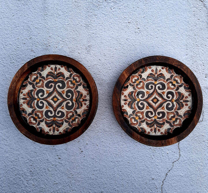 SALAMANCA HAND PAINTED GLASS COASTERS - PINTADAS SPANISH COASTERS SET ...