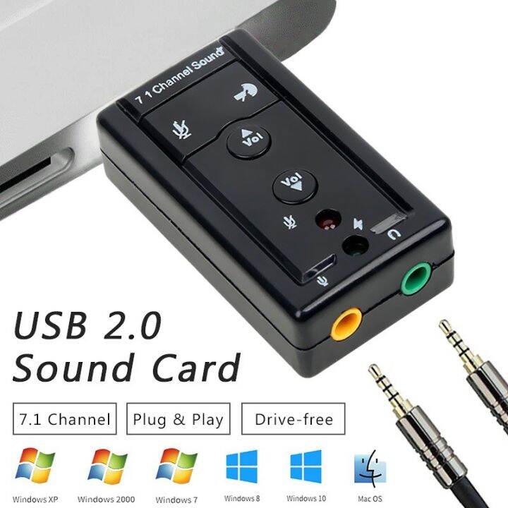 7.1 Channel External USB Sound Card With Jack 3.5mm Headphone ...