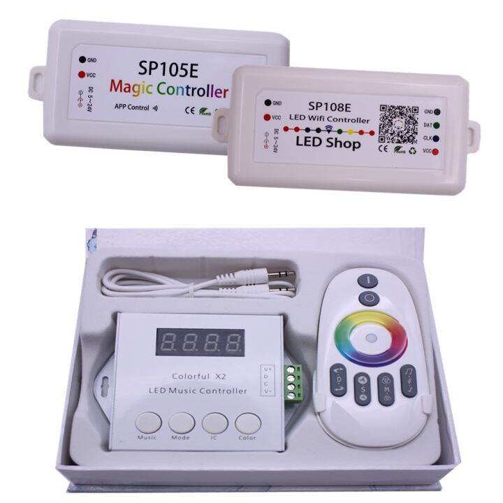 Sp105e บลูทูธ Ws2811 Ws2812b ตัวควบคุมไฟ Led Sp108e Sk6812 Rgb/Rgbw ...