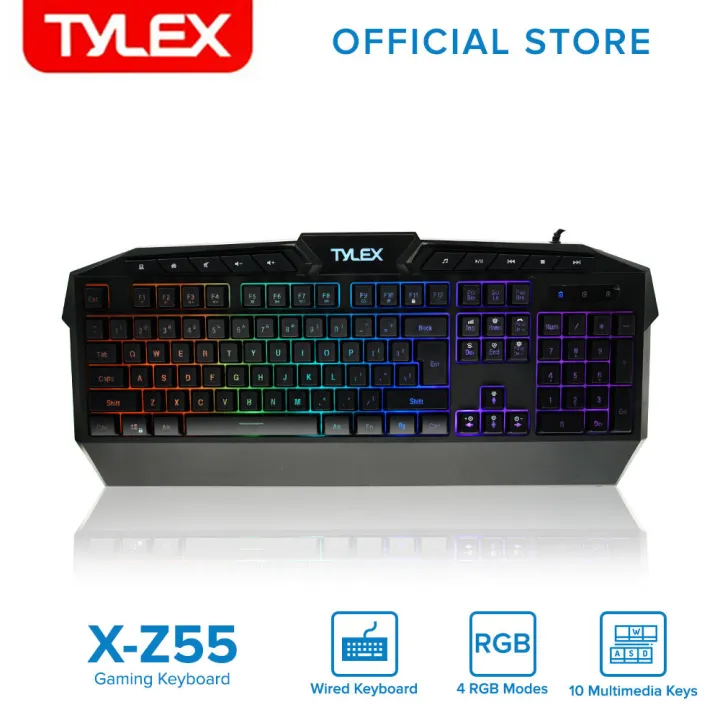 TYLEX X-Z55 Multimedia RGB Gaming Backlit Keyboard | Lazada PH