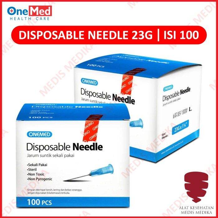 Disposable Needle 23G Onemed Jarum Suntik Medis Kesehatan 23 G x 1.25 ...