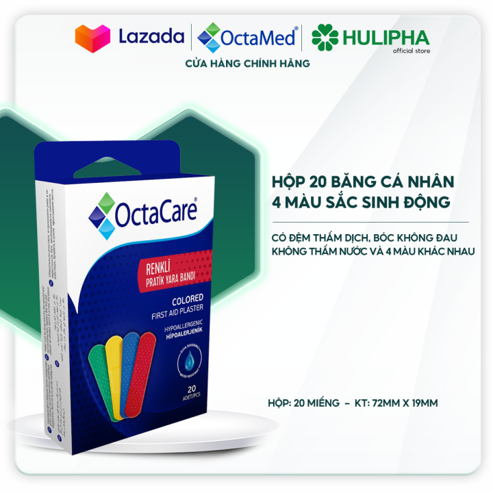 Băng Dán Sơ Cứu Y Tế OCTACARE Nhiều Màu, Không Kích Ứng, Chịu Nước, Hộp ...