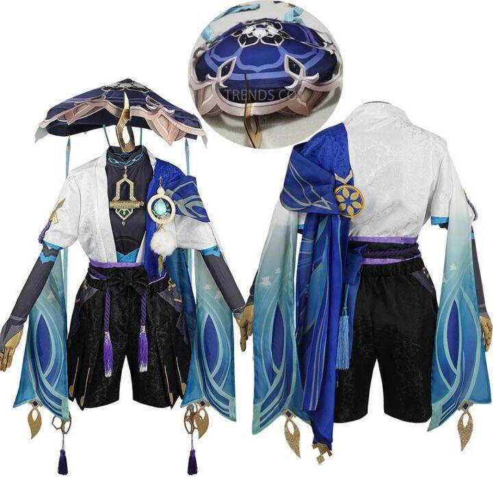 Genshin Impact Wanderer Cosplay Costume Full Set With Hats Genshin