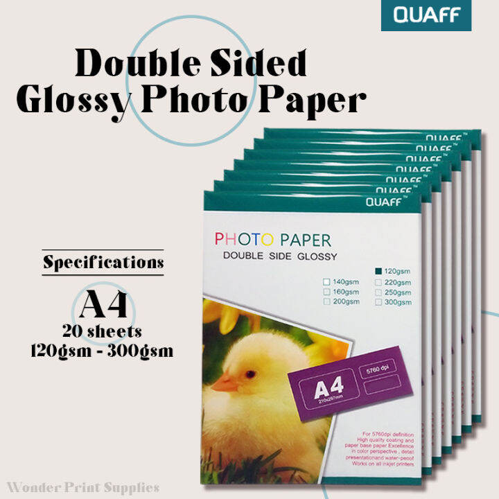 WPS - A4 QUAFF Double Sided Glossy Photo Paper (50 sheets / pack) | Lazada PH