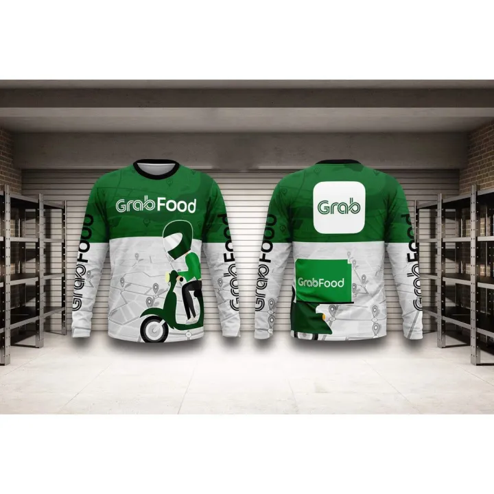 ☑♘☾ men sweatshirt GRAB FOOD Motorcycle Riders Full Sublimation Long ...