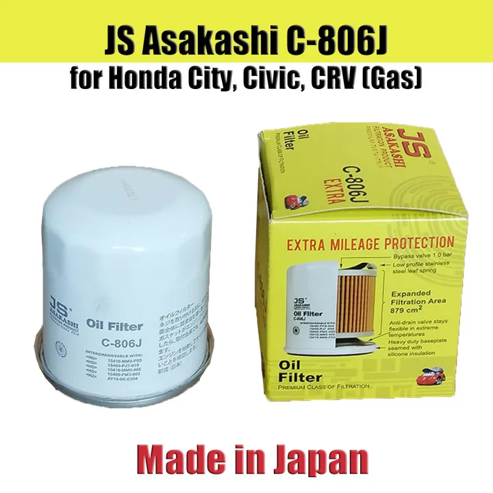 JS Asakashi 806J Oil Filter for Honda City, Civic, CRV Gas | Lazada PH
