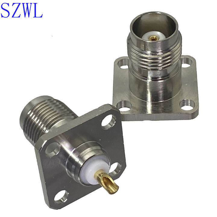 Brass RF1Pcs Connector TNC female jack 4-holes flange solder cup Panel ...