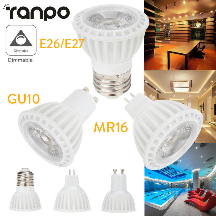 Dimmable LED COB Spotlight หลอดไฟ15W E26 E27สกรูฐาน GU10 MR16 Ultra ...