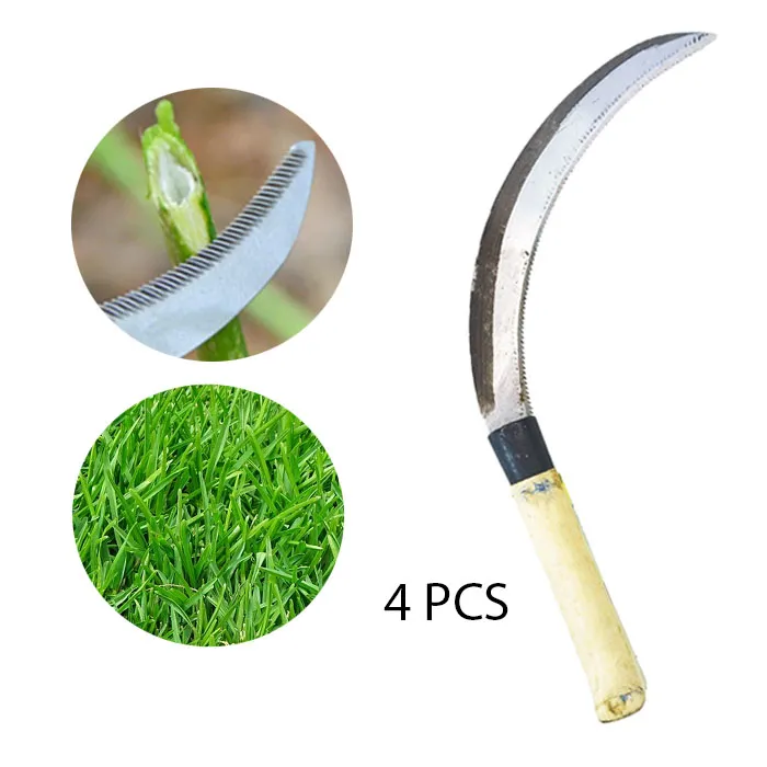PANG-GAPAS - 4PCS Gardening Grass Sickle Steel Wood Handle for Weeding ...