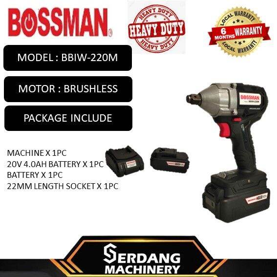 BOSSMAN BBIW-220M 20V 4.0AH Battery 350NM Cordless Impact Wrench ...