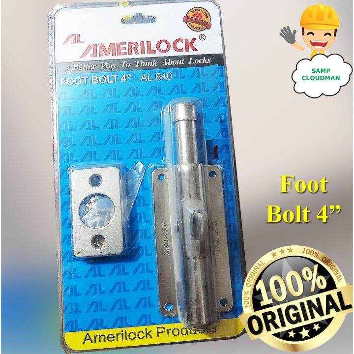 【High Quality】 Amerilock Foot Bolt 4" Foot Door Lock Step on Lock ...