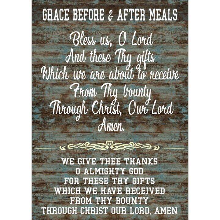 selling Grace Before and After Meals Prayer Rustic Wood Wall 28cm x ...