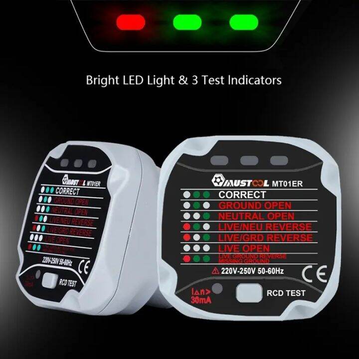 MUSTOOL MT01US Socket Tester Leakage Switch Live Wire Neutral Wire ...