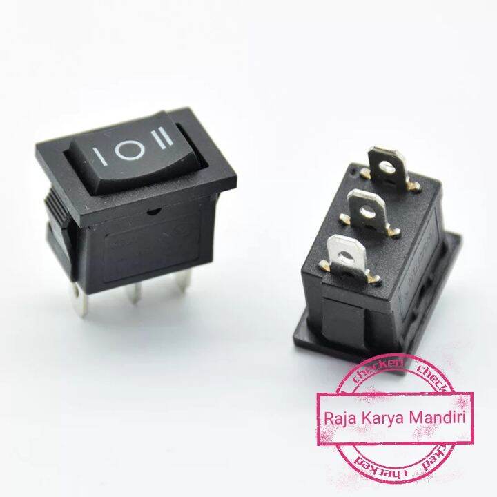 Saklar Bulat Rocker Switch On Off ON 3Pin 3 Kaki Ukuran Besar - Hitam ...