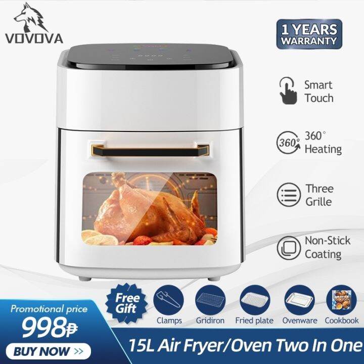 VOVOVA 4L 4.5L 8L 12L 15L Multi Function Air fryer Oven LCD Touch ...
