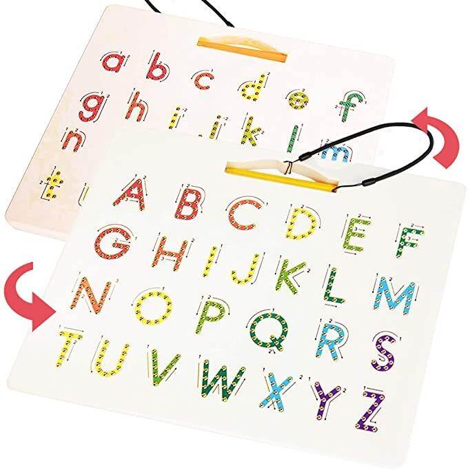 2 In 1 Magnetic Drawing Board toys Alphabet Letter Tracing Board ...