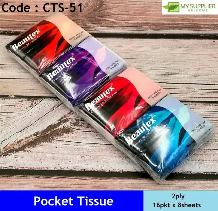 BEAUTEX 16in1 Mini Packet Pocket Tissue (2ply*8sheets) | Lazada