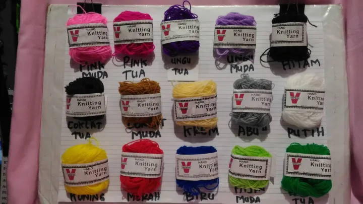 Benang Wol Wool Tali Prakarya Dekorasi Abu-abu Biru Muda Biru Tua ...