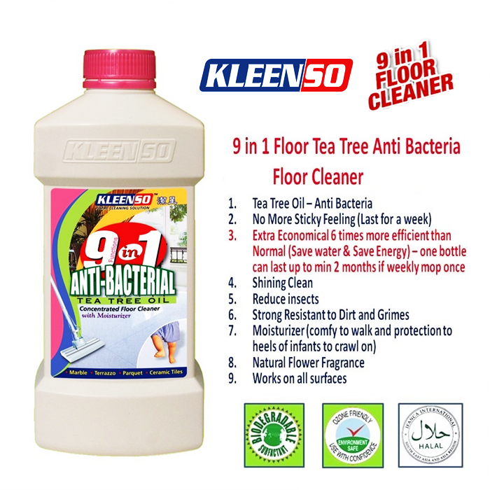 KLEENSO 9 In 1 Anti-Bacterial Tea Tree Oil Floor Cleaner/ Pembersih ...