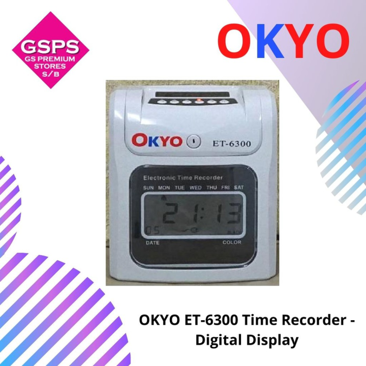 OKYO ET-6300 TIME RECORDER (DIGITAL DISPLAY) Come with RACK & TIME CARD ...