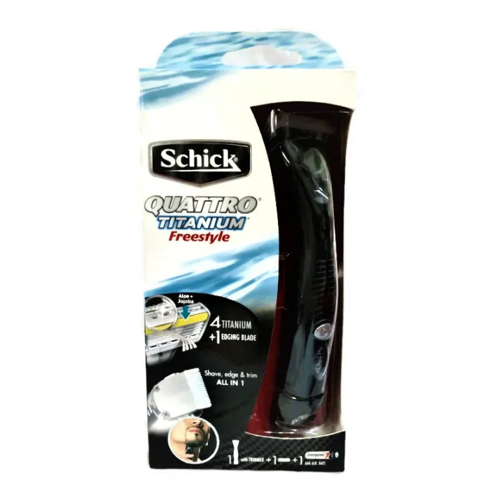 Schick Quattro Titanium Freestyle Trimmer - All In 1 - Shave, Edge ...