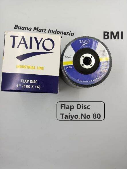Flap Disc Taiyo 4 Inch No 80 | Amplas Gurinda 4" | Mata Amplas Susun ...