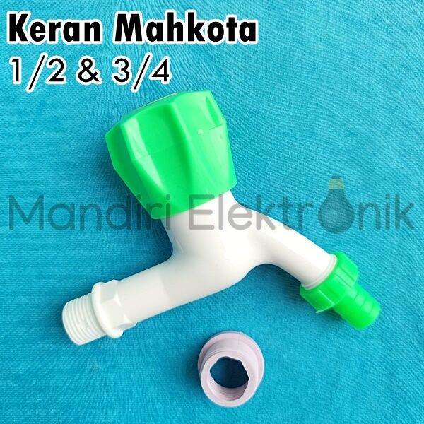 Keran Air Plastik Mahkota 1/2 & 3/4 Inch FTA - Kran Air Plastik Taman 1/2" 3/4" - Keran Air PVC ...