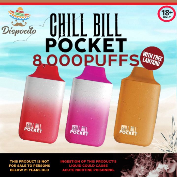 CHILL BILL POCKET 8000PUFFS DISPOSABLE POD | Lazada PH