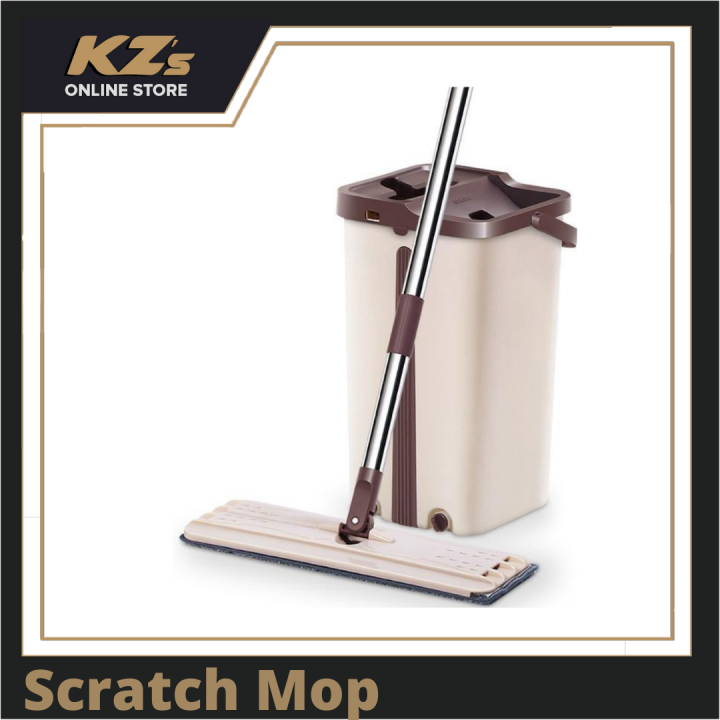 KZ's HIGH QUALITY 2 in 1 Self Squeezed Flat Mop with Bucket / Floor Mop ...