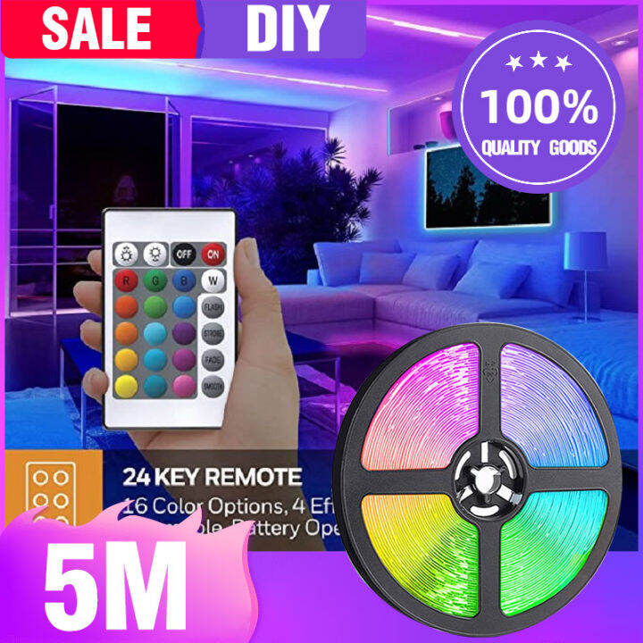 COD 5M/10M/15M RGB Led Strip Lights 2835 DC/12V Waterproof With Remote ...