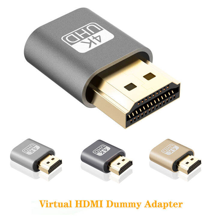 HDMI Virtual Display 4K Fit-Headless Dummy Plug EDID Display Emulator ...