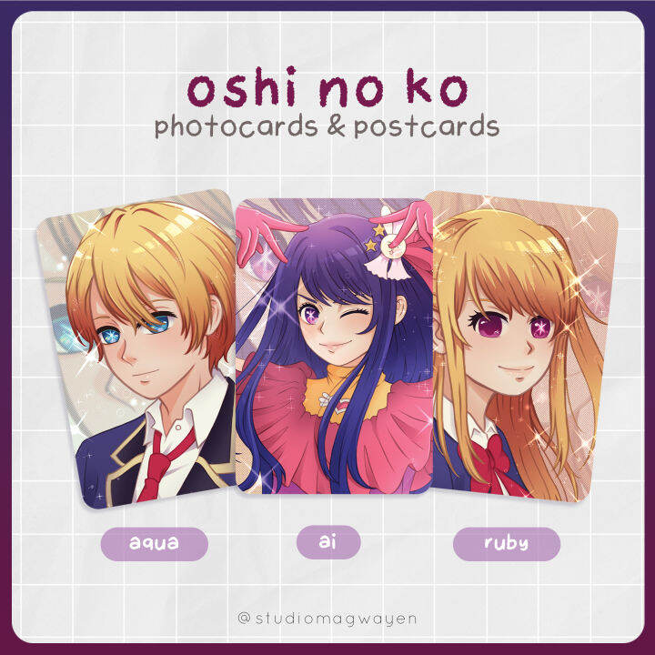 Oshi No Ko Fan-made Anime Photocards Postcards Art Prints | Aqua | Ruby ...