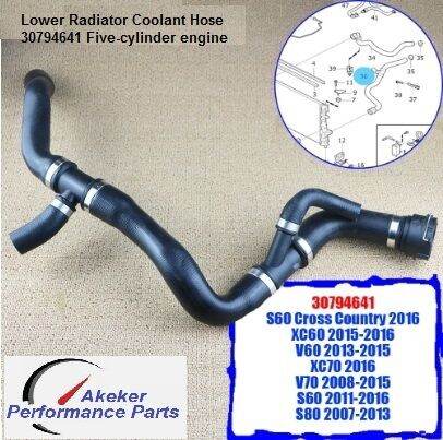 Lower Radiator Coolant Hose 30794641 For Volvo S60 S80 V70 V60 XC60 ...