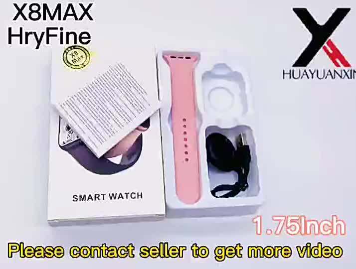 hiufh รุ่นใหม่ X8MAX นาฬิกาอัจฉริยะการตรวจสอบอุณหภูมิร่างกายออกซิเจนใน ...