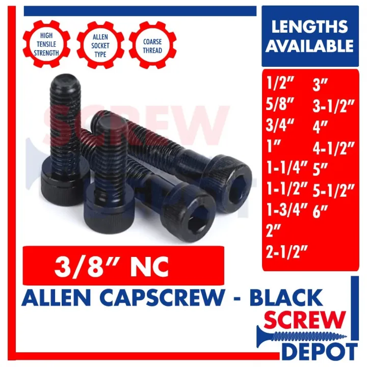 25/10/5 PCS 3/8 Hitensile Allen Capscrew / HT Socket Head Bolt / High ...