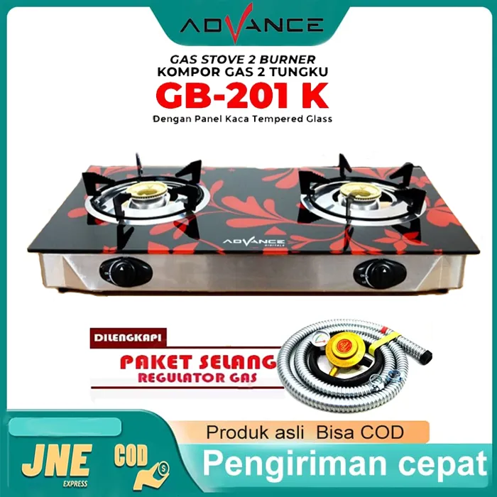 ADVANCE GB-201 kompor kaca 2 tungku api biru - body mewah | Lazada ...