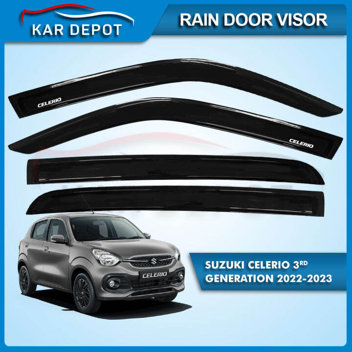 SUZUKI CELERIO 2022-2023 Black Rain Visor/Sun Guard Window Visor ...