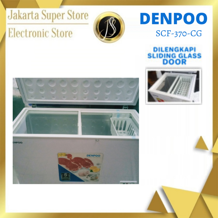 CHEST FREEZER DENPOO SCF 370 CG / SLIDING DOOR KACA | Lazada Indonesia