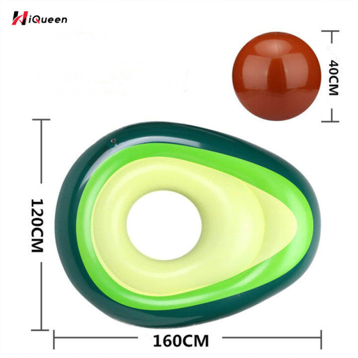 Hiqueen แหวนว่ายน้ำอาโวคาโด,พร้อมลูกบอลสระว่ายน้ำแบบถอดออกได้ลอยน้ำได้ ...