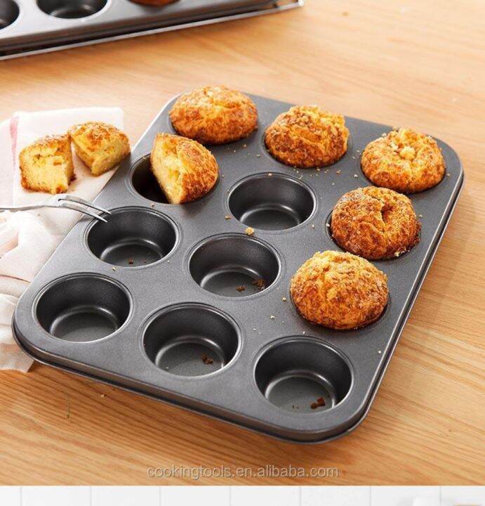 Nonstick Baking Molder 12 Cups Muffin Pan Cupcake Molder Donut Tray Pan ...