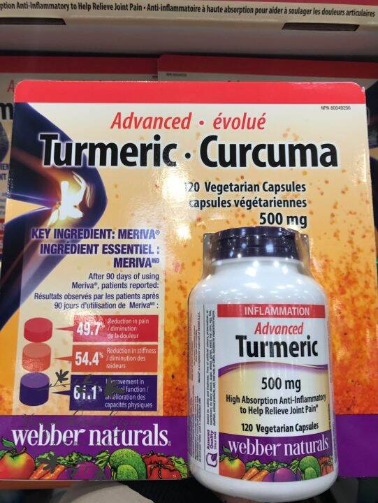 Spot Canadian Webber Naturals TURMERIC Weibo Curcumin 120 Capsules ...