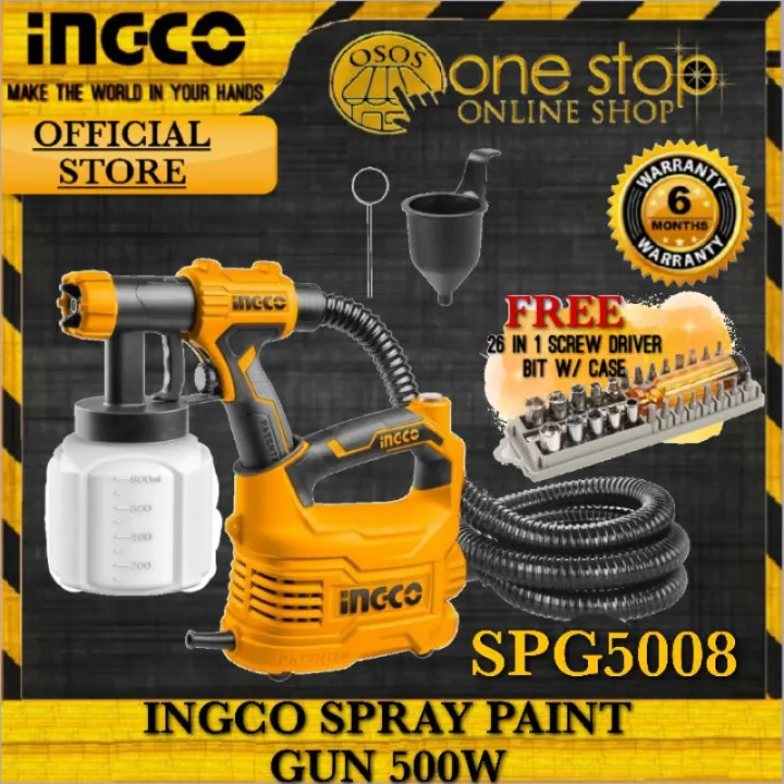 INGCO Floor Based HVLP Electric Spray Gun 500W SPG5008 with FREE 28 in1 ...