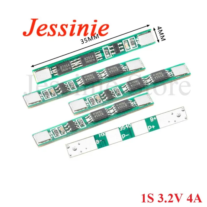 5pcs Single 1S 3.2V 4A Lithium Iron Phosphate Battery Protection Board Module BMS PCM 1 Cell 3 ...