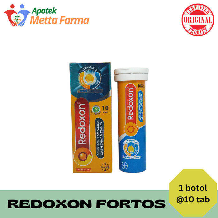 Redoxon Fortos Effervescent 10 tablet / Rasa Jeruk Vitamin C | Lazada ...