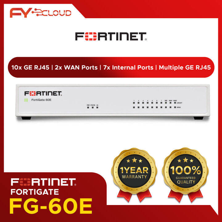 FG-60E - Fortinet FortiGate 60E 10 x GE RJ45 ports (including 7 x ...
